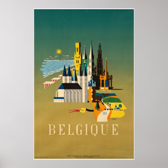 Belgique, Belgium, Travel Poster | Zazzle.com