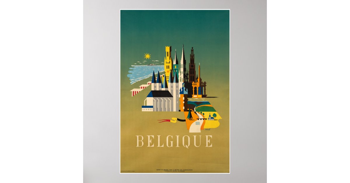 Belgique, Belgium, Travel Poster | Zazzle