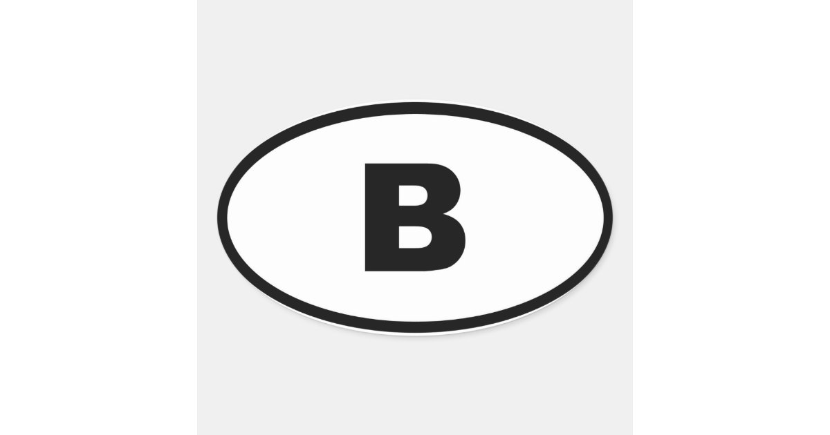 Belgium - B - European Oval Sticker | Zazzle