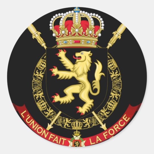 belgium emblem classic round sticker | Zazzle.com