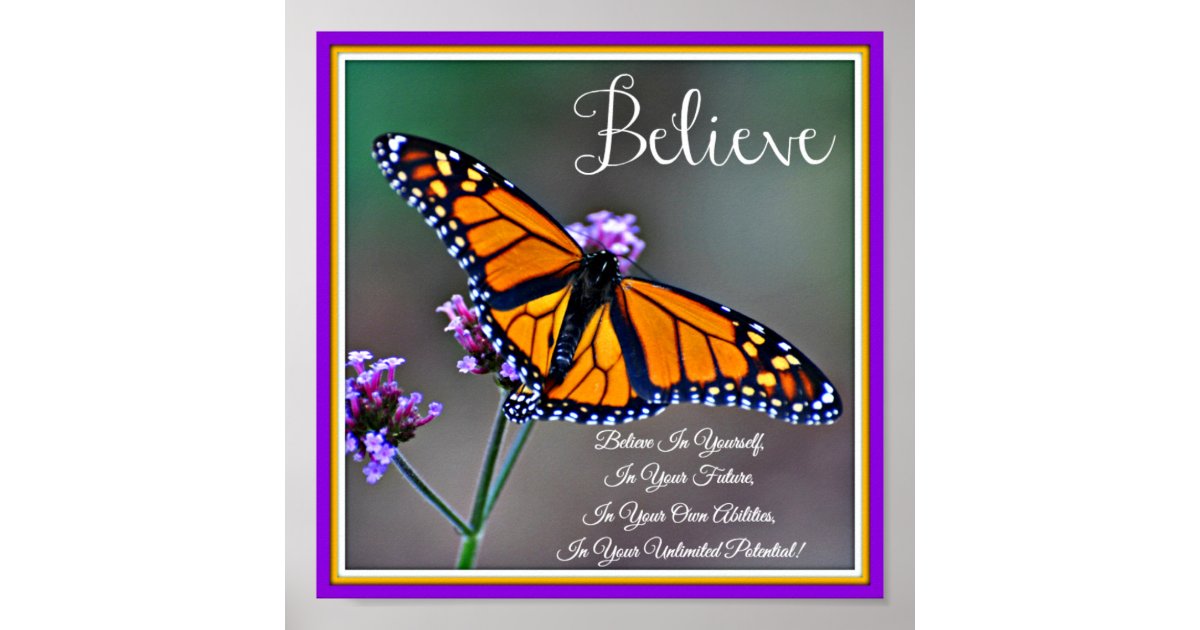 Believe Butterfly Poster | Zazzle