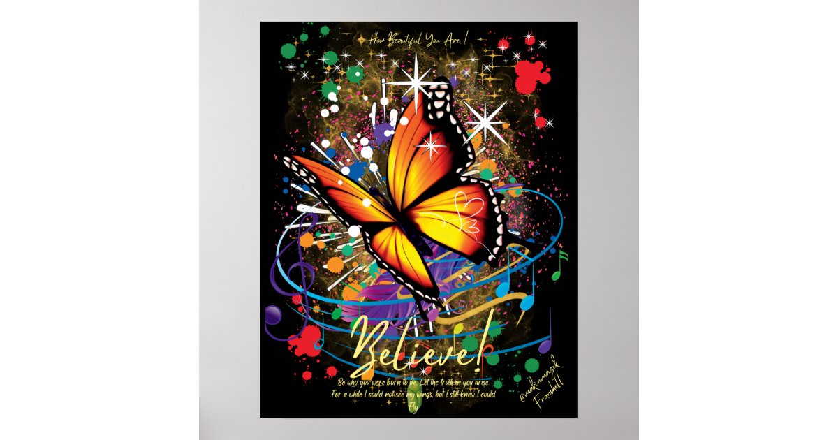 Believe Butterfly Poster | Zazzle