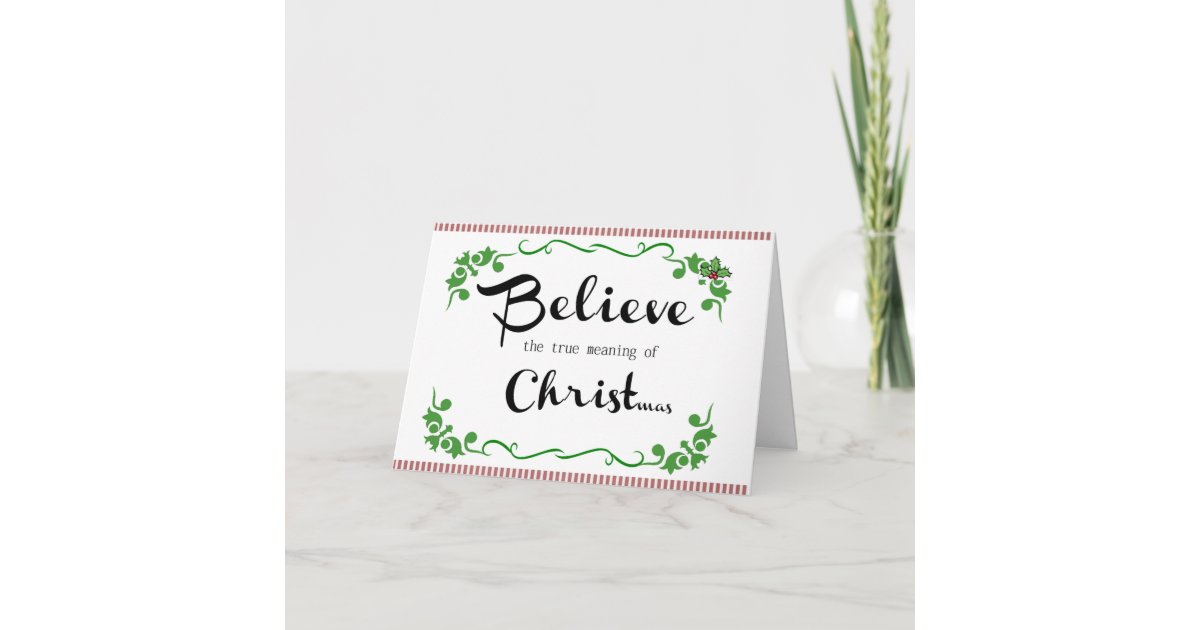 Believe Christian Religious Christmas Card | Zazzle