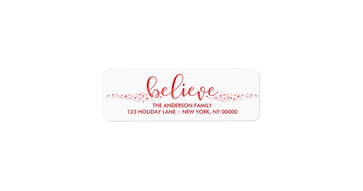 Believe Christmas Hand Lettered Script Label | Zazzle