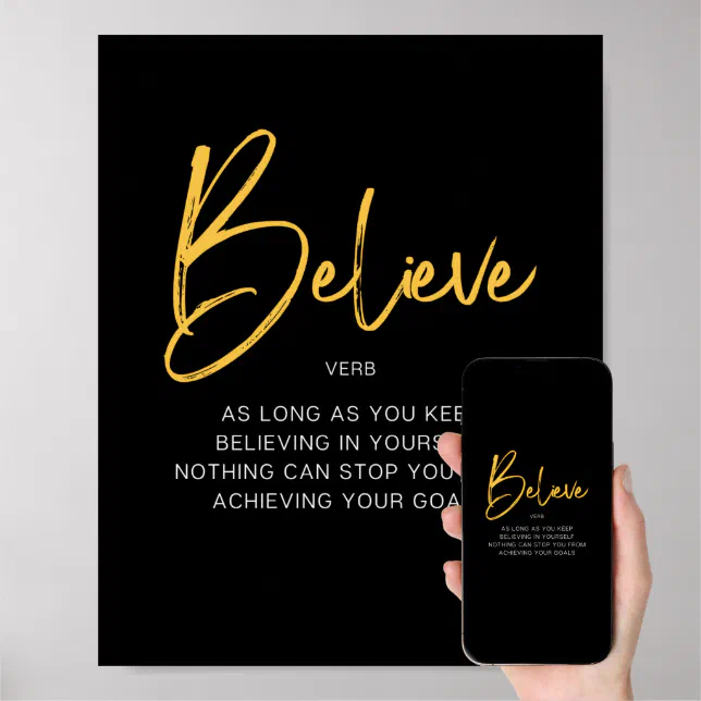 Believe Inspiring Quote Poster | Zazzle