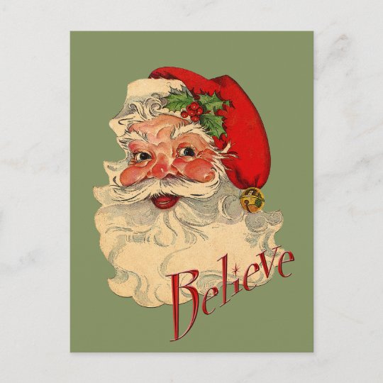 Believe Santa Holiday Postcard | Zazzle.com