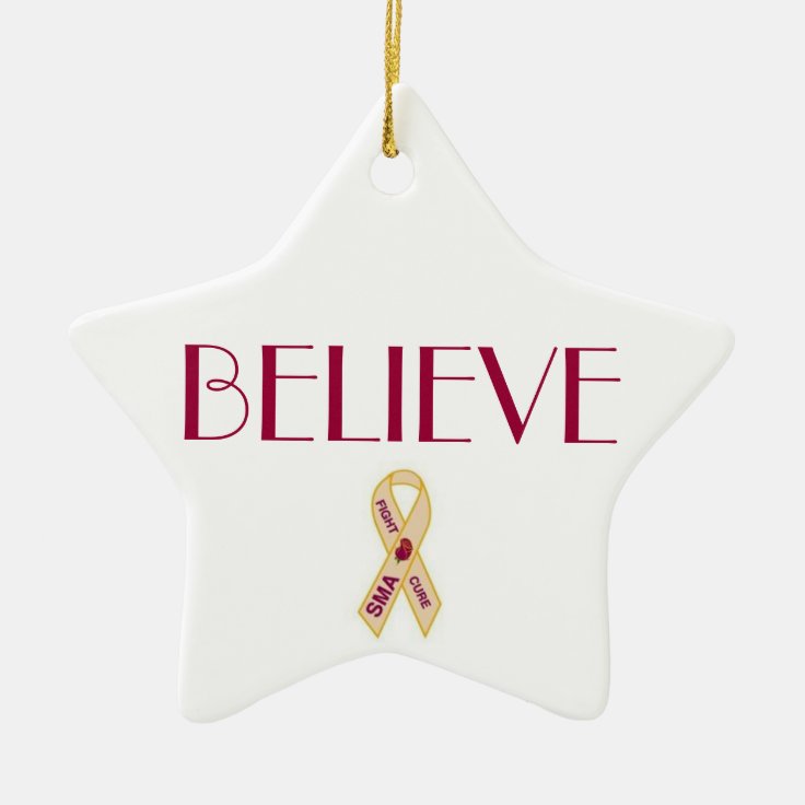 BELIEVE SMA AWARENESS RIBBON ORNAMENT | Zazzle