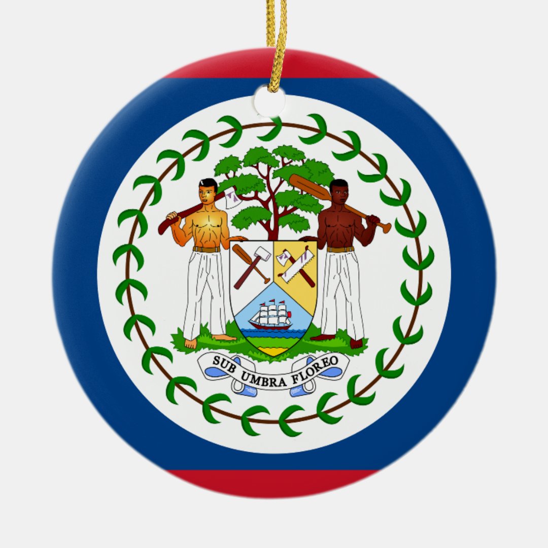 Belize Flag Ceramic Ornament | Zazzle