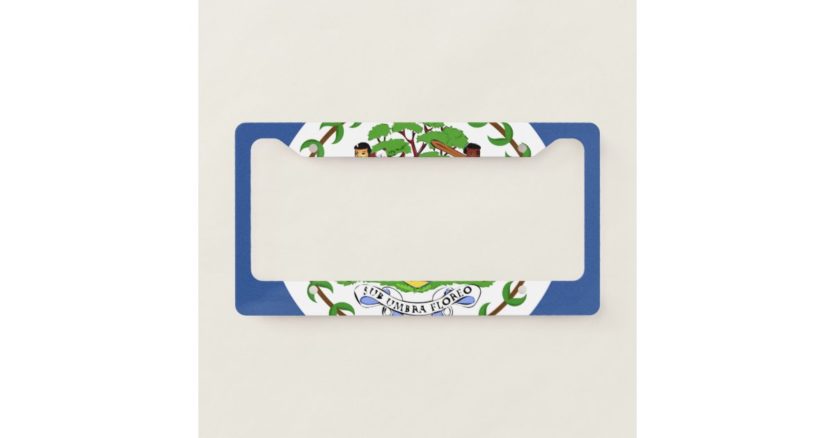 Belize Flag Emblem License Plate Frame | Zazzle