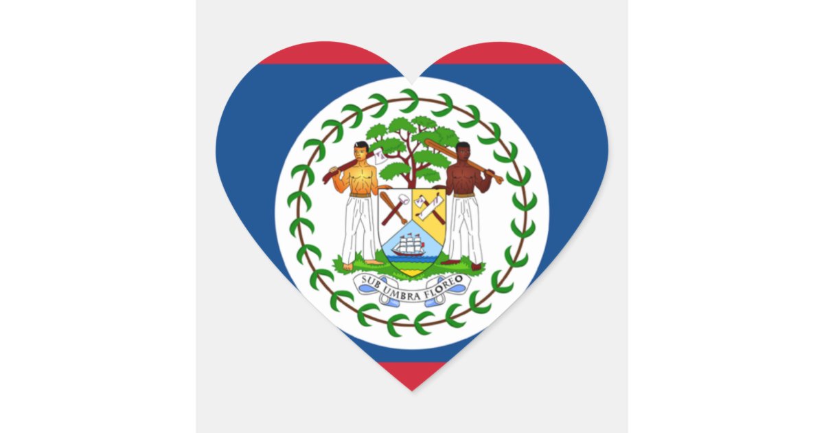 Belize Flag Heart Sticker | Zazzle