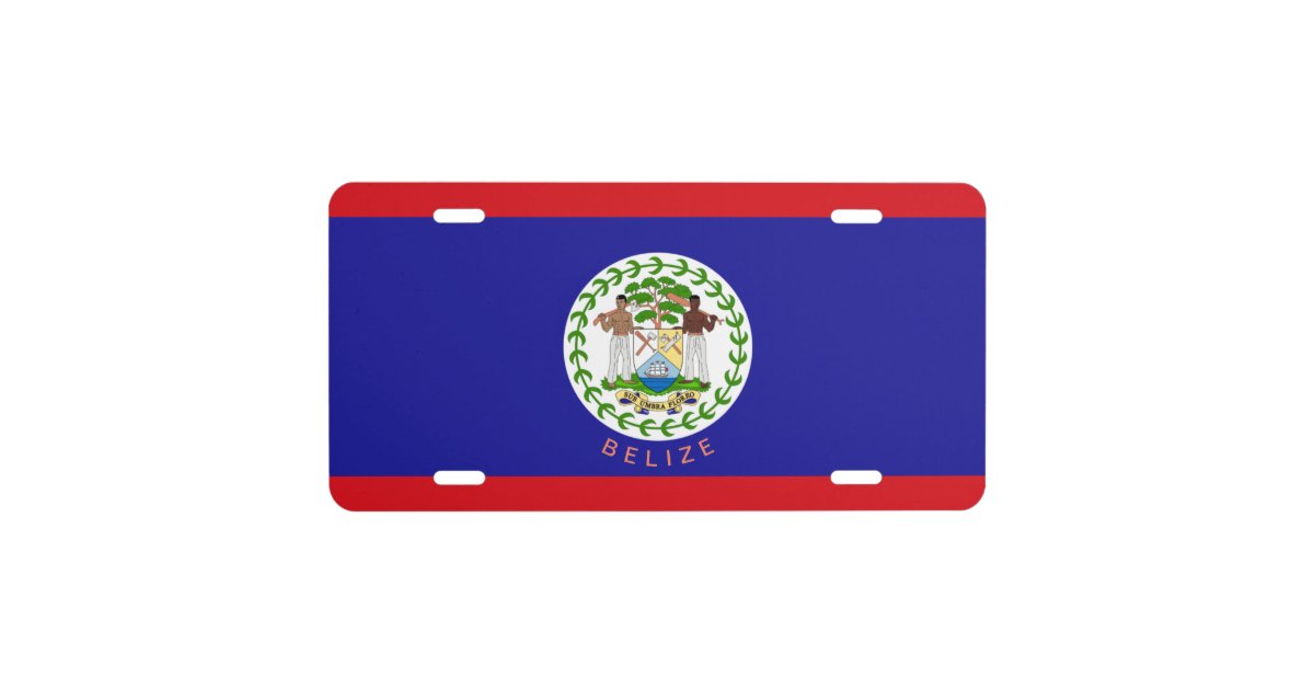Belize Flag License Plate | Zazzle