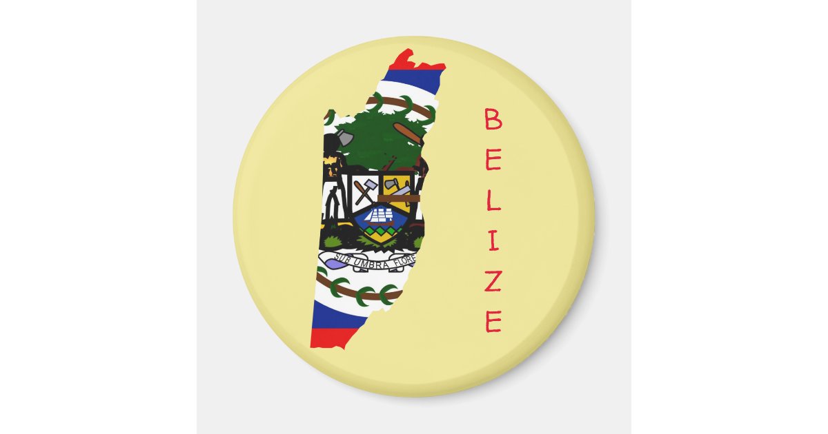 Belize Flag Map Magnet | Zazzle