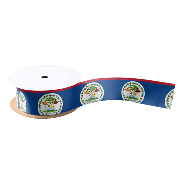 Belize Flag Satin Ribbon | Zazzle