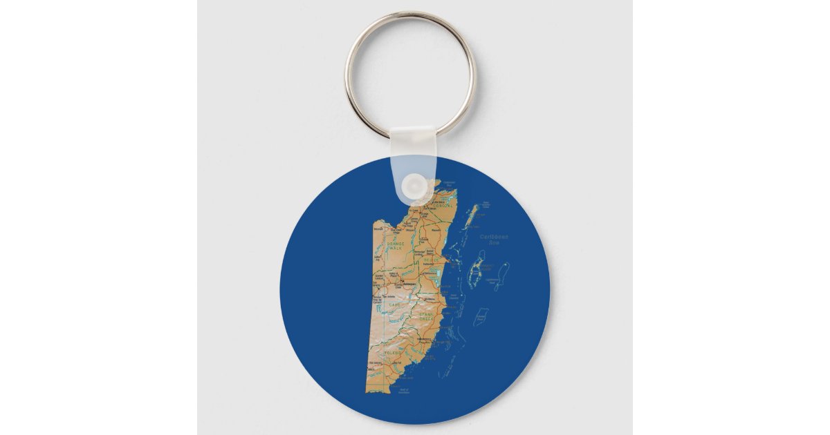 Belize Map Keychain | Zazzle