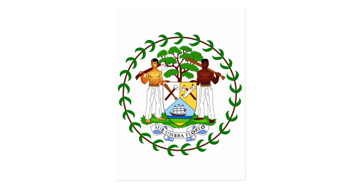 Belize Official Coat Of Arms Heraldry Symbol Postcard | Zazzle.com