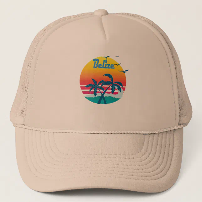 Belize, summer retro vintage trucker hat | Zazzle