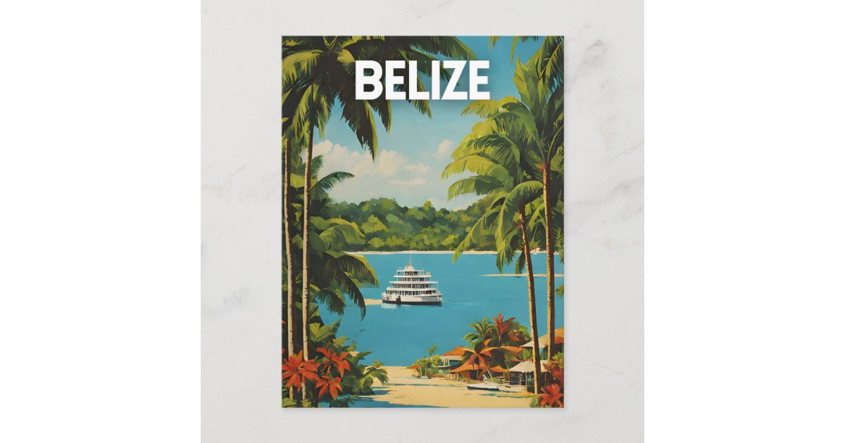 Belize Travel Art Poster Postcard | Zazzle