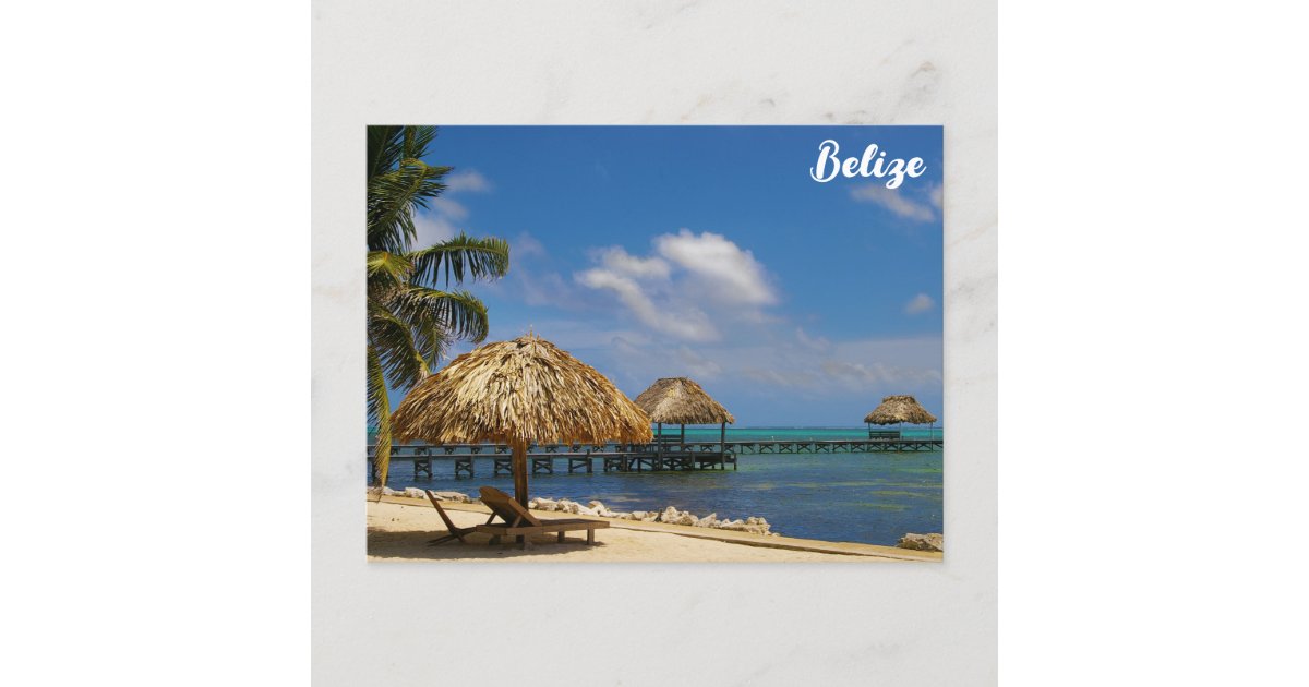 Belize Tropical Beach Ambergris Caye Postcard | Zazzle