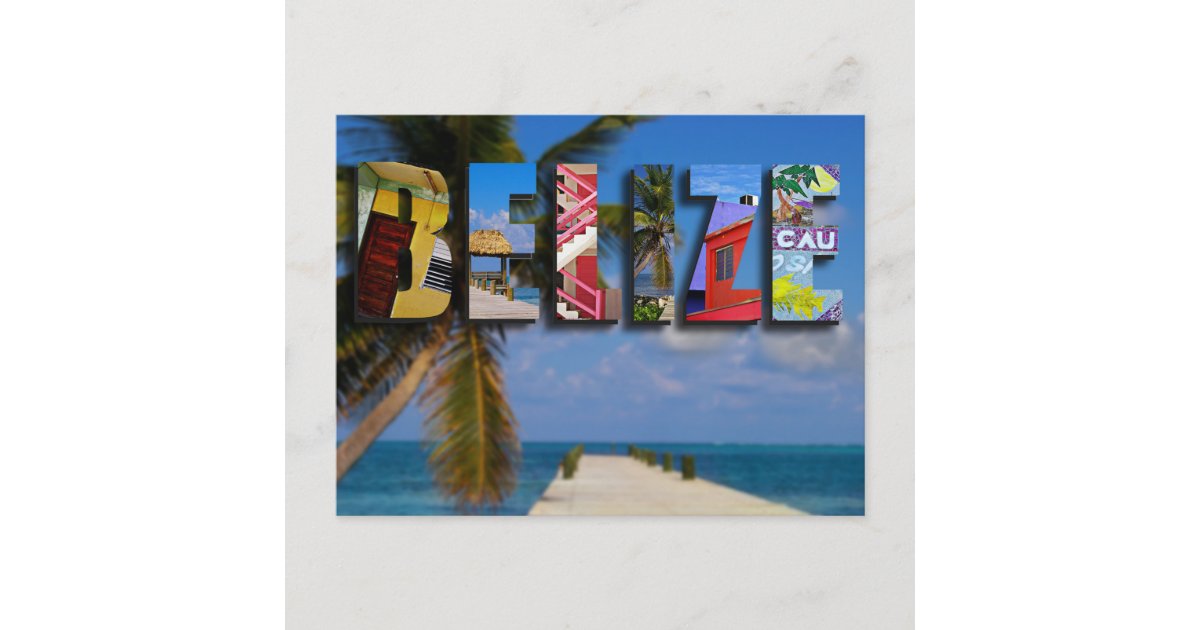 Belize Tropical Beach Blue Ocean Travel Photo Postcard | Zazzle