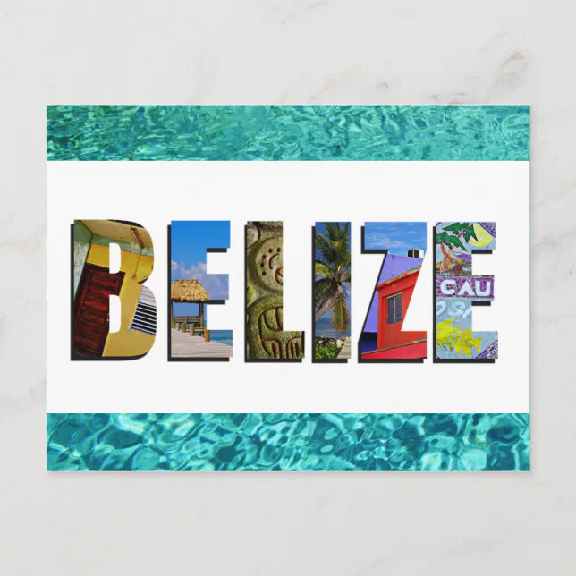 Belize Tropical Beach Blue Ocean Travel Photos Postcard | Zazzle