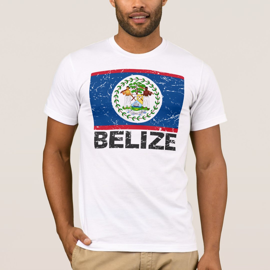 Belize Vintage Flag T-Shirt | Zazzle