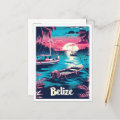 Belize Vintage Travel Illustration Postcard | Zazzle