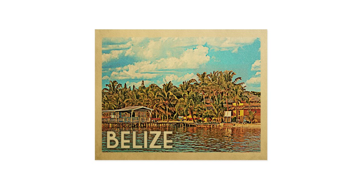Belize Vintage Travel Postcard | Zazzle.com
