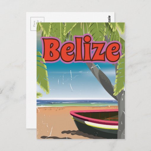 Belize vintage vacation poster postcard | Zazzle