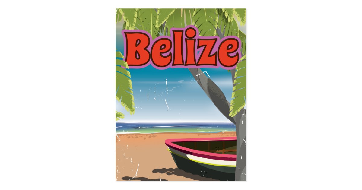 Belize vintage vacation poster postcard | Zazzle.com