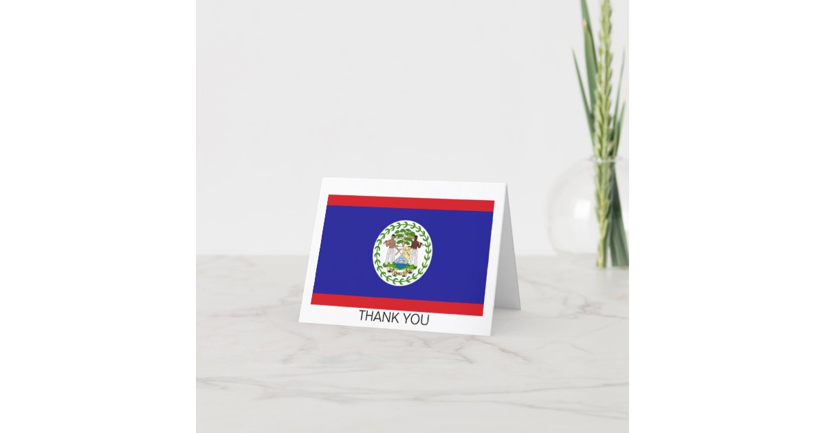 Belizean Flag Thank You Card | Zazzle
