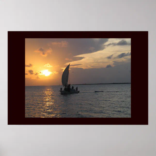 Belizean Sunset Poster | Zazzle