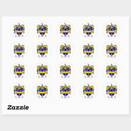 BELL FAMILY CREST - BELL COAT OF ARMS CLASSIC ROUND STICKER | Zazzle