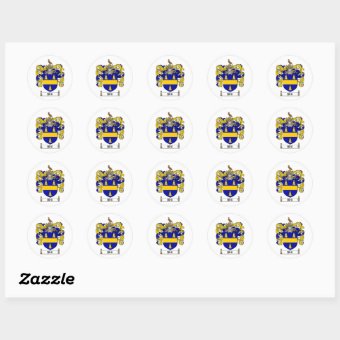BELL FAMILY CREST - BELL COAT OF ARMS CLASSIC ROUND STICKER | Zazzle