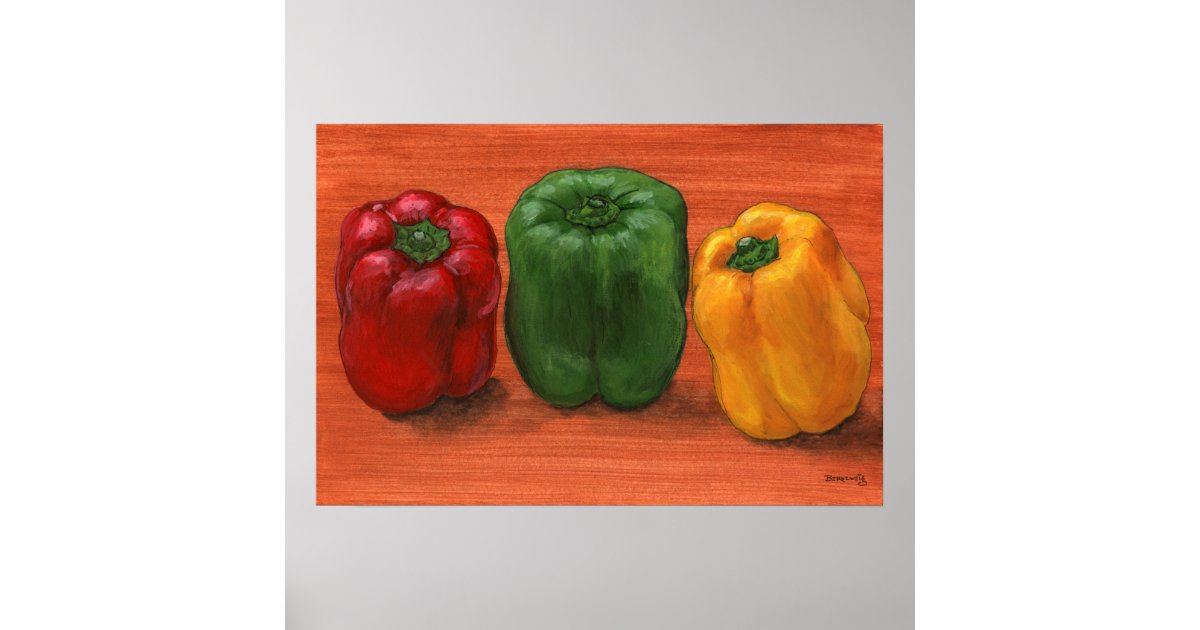 Bell Pepper Trio Poster | Zazzle