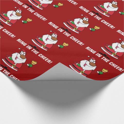 Bell Ringing Black Santa Claus Wrapping Paper | Zazzle