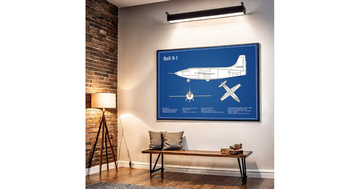 Bell X-1 - Airplane Blueprint Plans ABD Poster | Zazzle