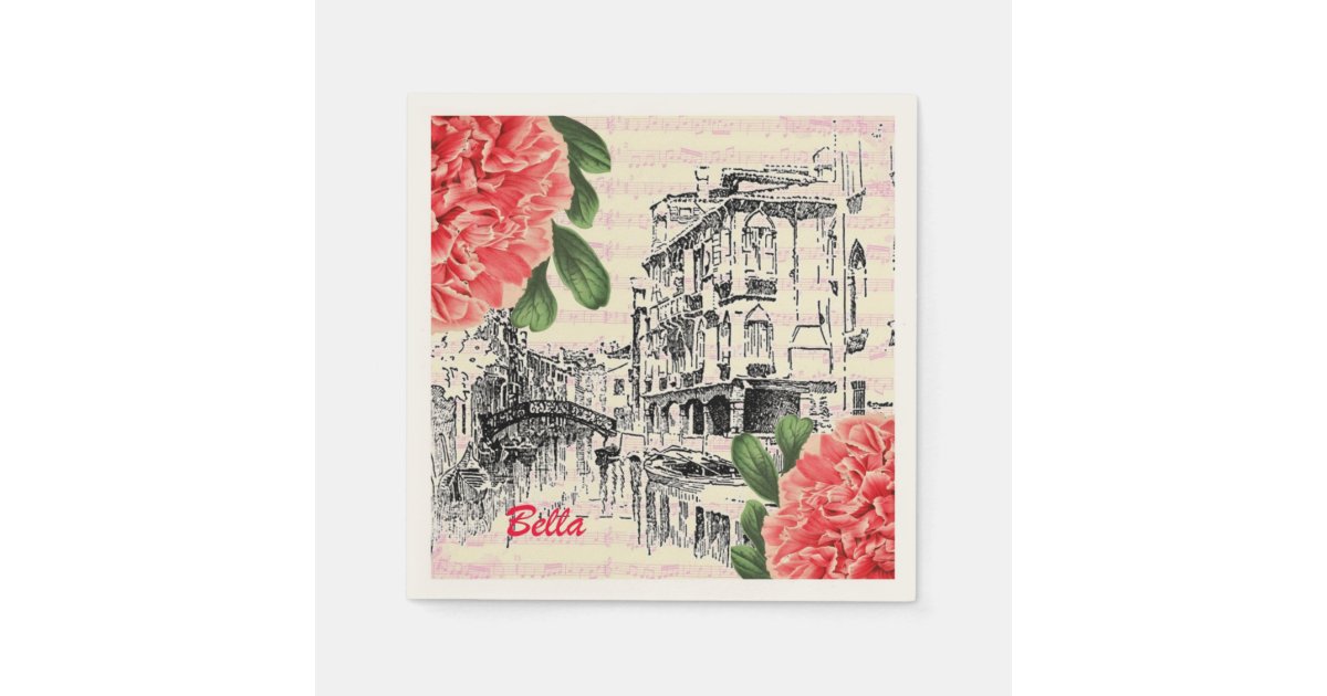 Bella Italy Paper Napkins | Zazzle