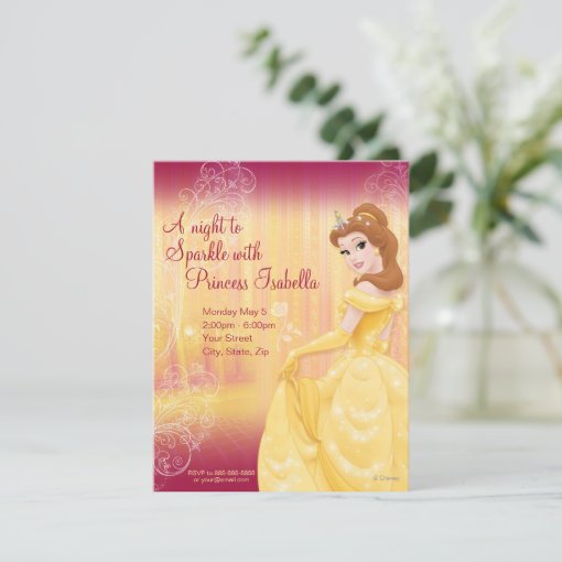 Belle Birthday Invitation | Zazzle