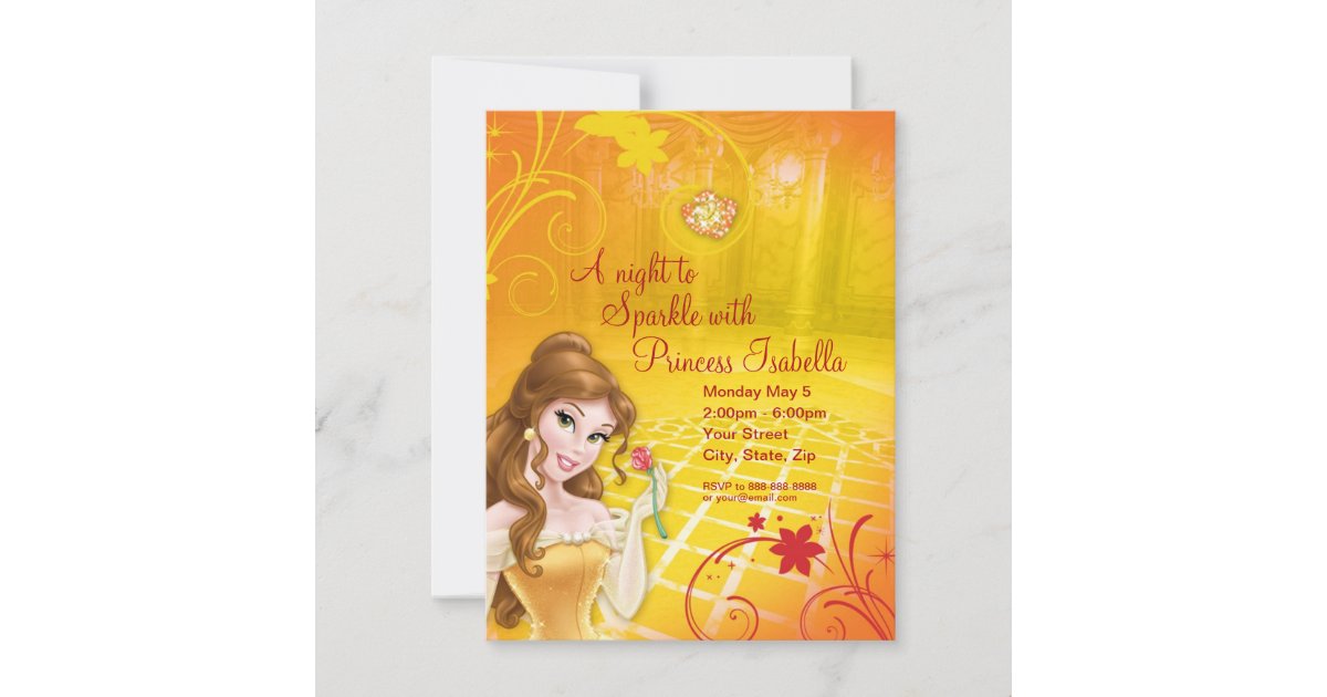 Belle Birthday Invitation | Zazzle