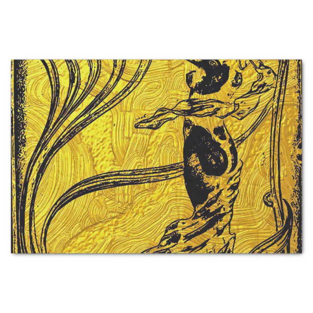 Belle Epoque,Art Nouveau,vintage,gold,black,female Tissue Paper | Zazzle
