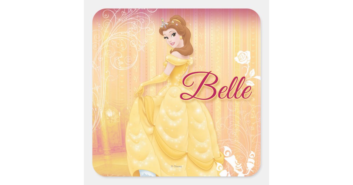 Belle Princess Square Sticker | Zazzle