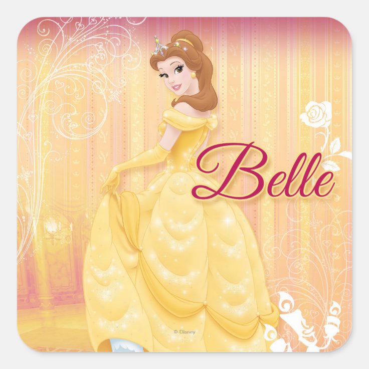 Belle Princess Square Sticker | Zazzle