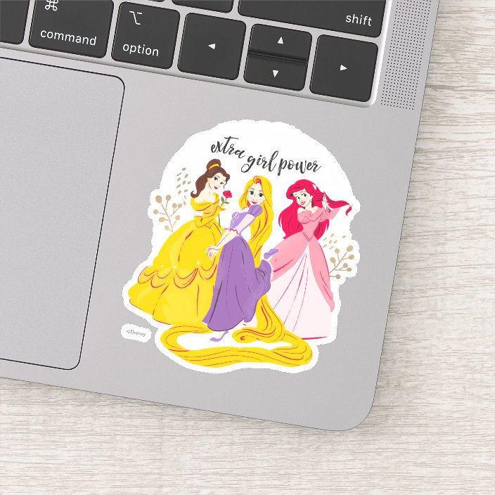 Belle, Rapnuzel, Ariel "Extra Girl Power" Sticker | Zazzle.com