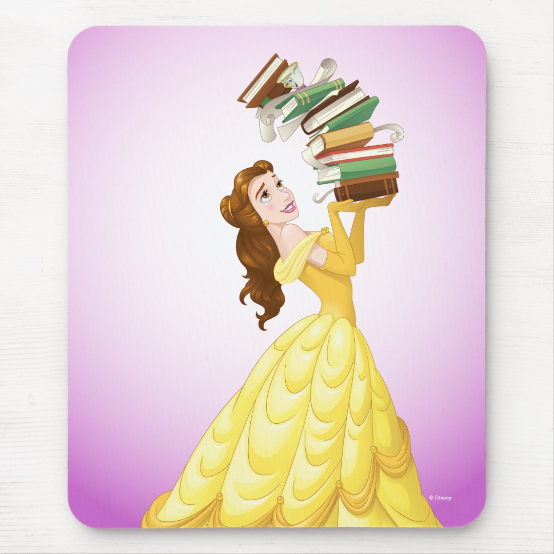 Belle | Stack Of Books Mouse Pad | Zazzle