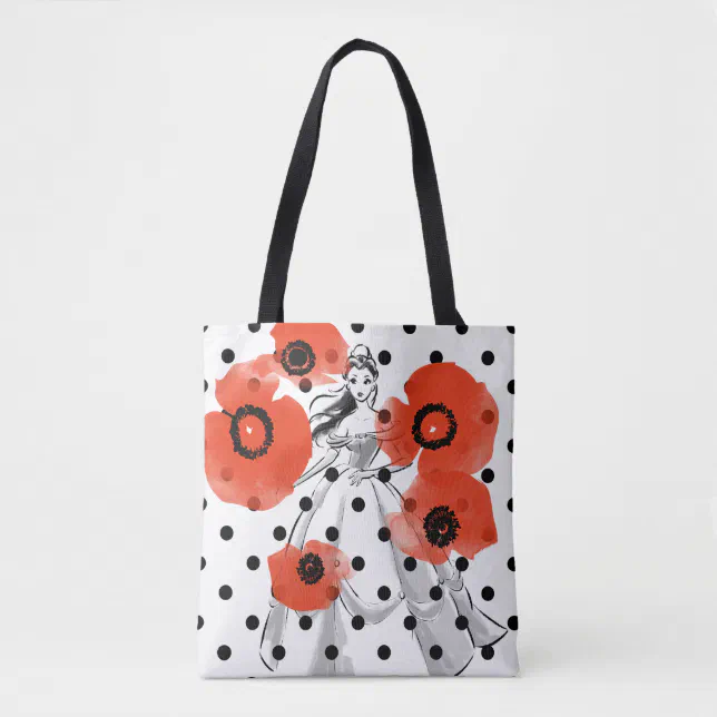 Belle With Poppies and Polka Dots Tote Bag | Zazzle