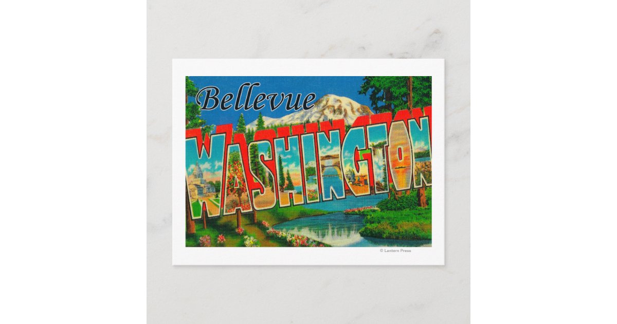 Bellevue, Washington - Large Letter Scenes Postcard | Zazzle