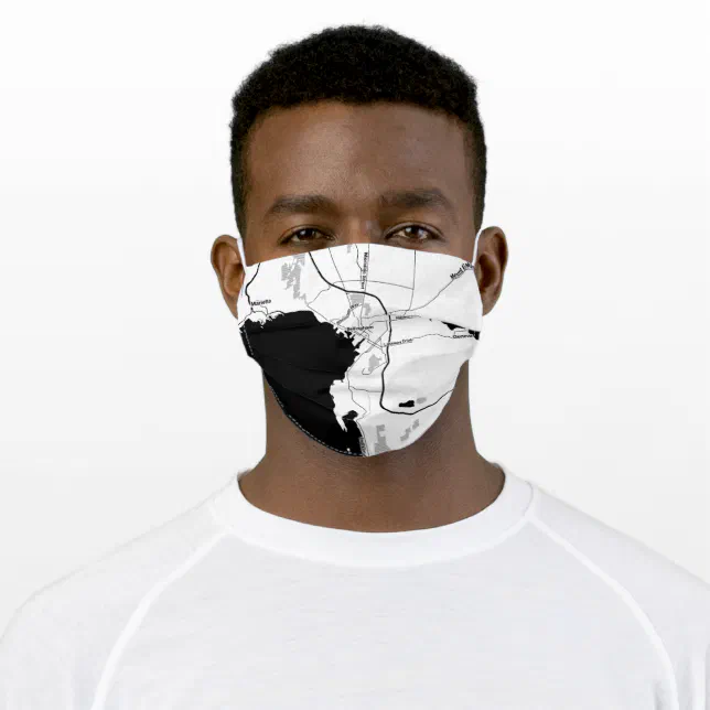 Bellingham B&W Map Face Mask | Zazzle