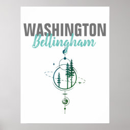 Bellingham Washington Geometric Trees Poster | Zazzle