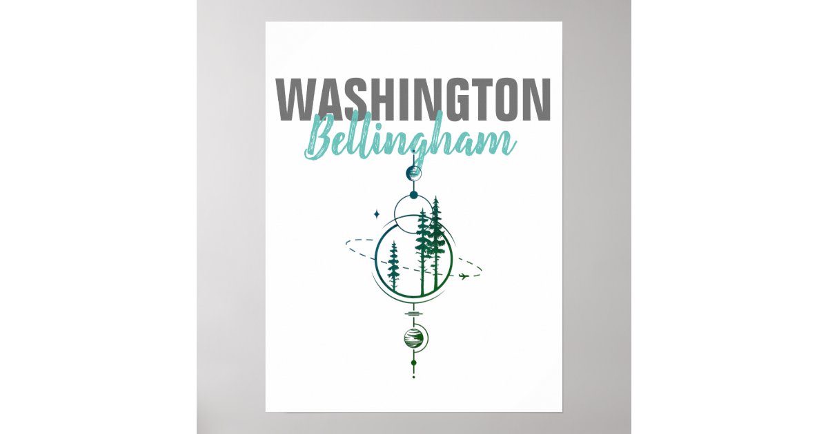 Bellingham Washington Geometric Trees Poster | Zazzle.com