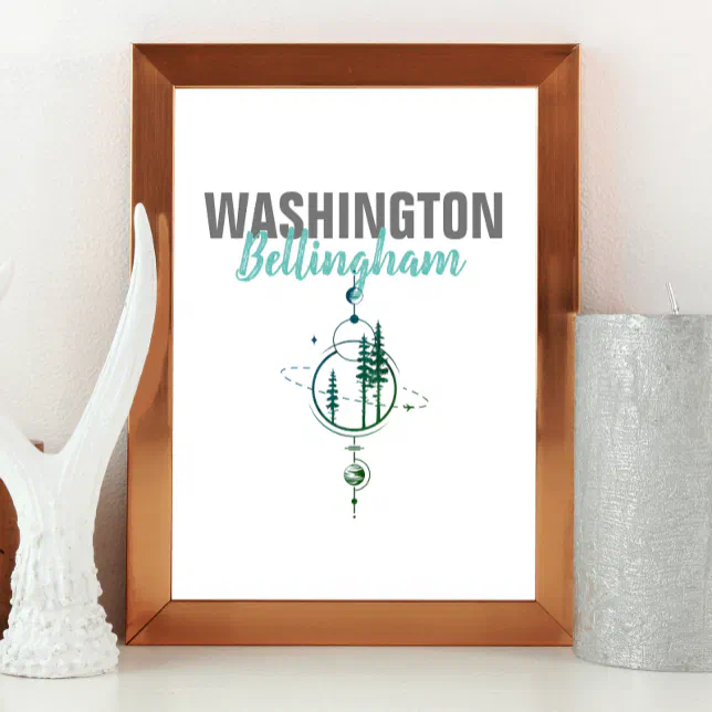 Bellingham Washington Geometric Trees Poster | Zazzle